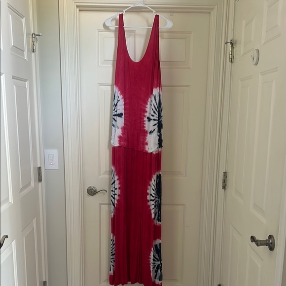 VENUS | Dresses | Venus Red And White Maxi Sundress Sleeveless Scoop ...